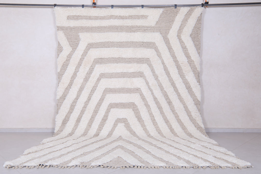 Handwoven Chevron Wool Rug - Modern Neutral Design – TUAREG MAT